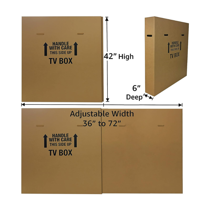 Caja de cartón adaptable para Televisor, cuadros o espejo – Mega Storage